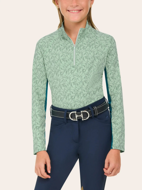 R.J. Classics Libby Jr. 1/4 Zip Shirt - Green Paddock Play