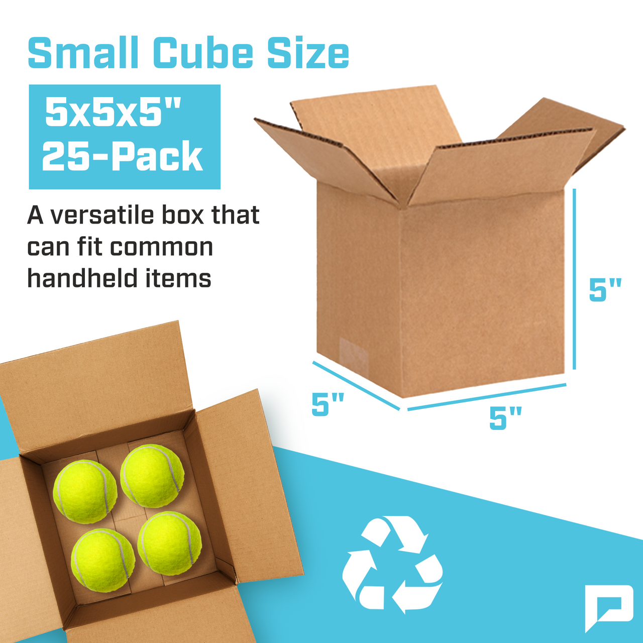 5 x 5 x 5" Corrugated Boxes (Bundle of 25) - Packaging Price