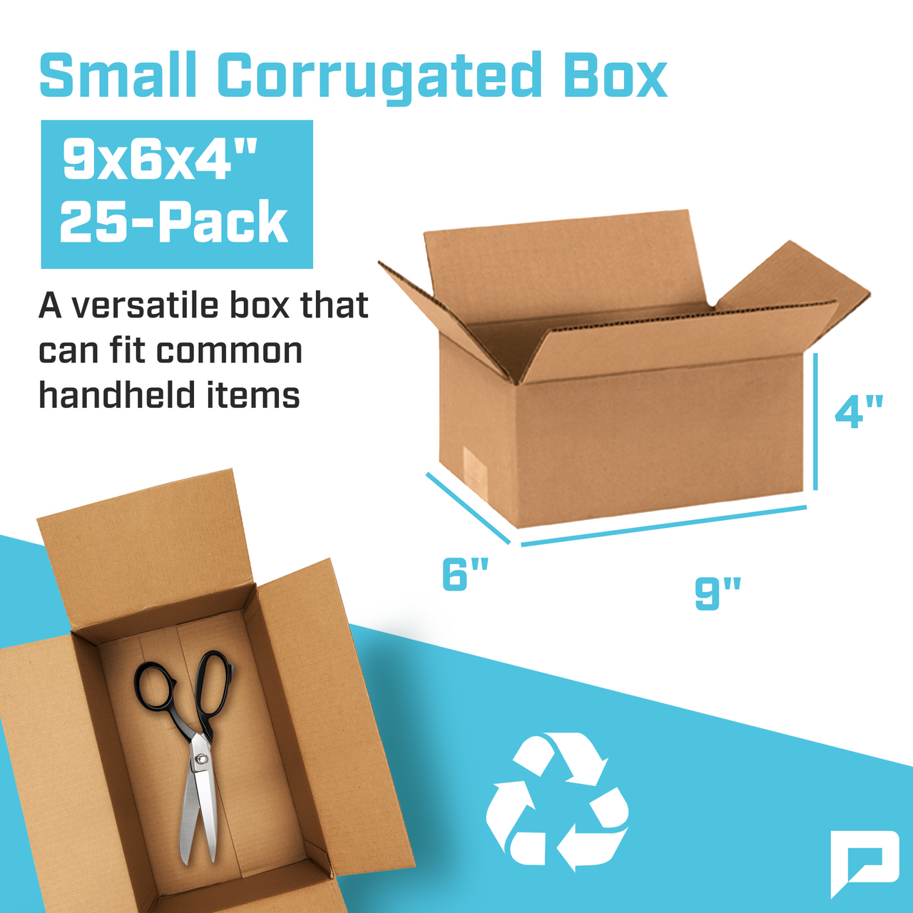 9 x 6 x 4" Corrugated Boxes (Bundle of 25) - Packaging Price