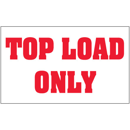 3 x 5" - "Top Load Only" Labels (Roll of 500) - Packaging Price