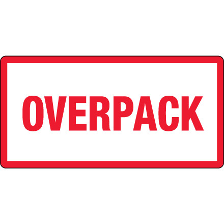 3 x 6" - "Overpack" Labels (Roll of 500) - Packaging Price