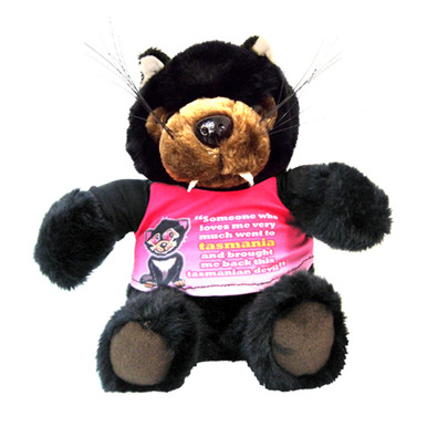 Tasmanian Devil Soft Toy with Pink Tshirt - 30cm - Sim Branding