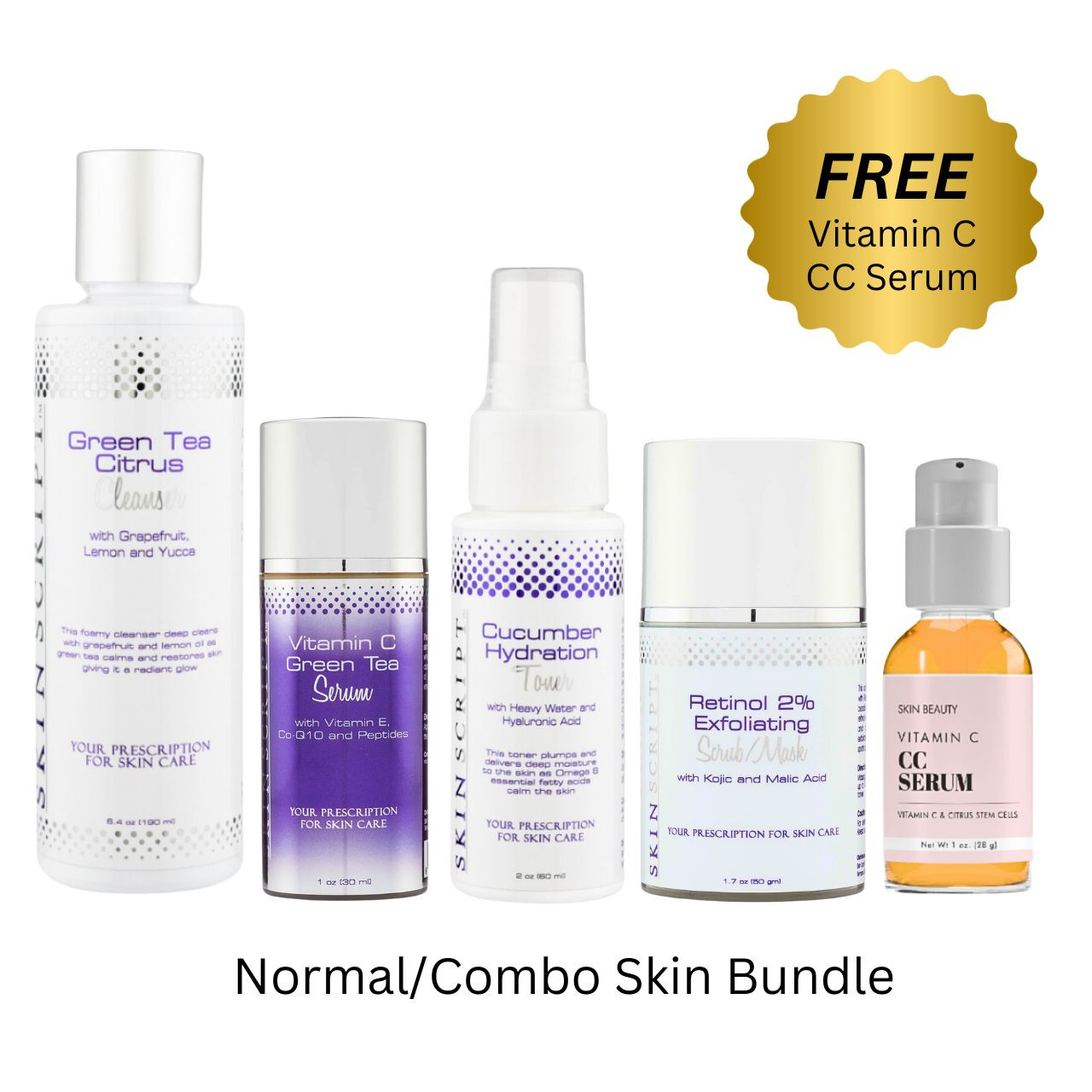 Skin Script Beauty Bundles | Free Skin Beauty Vitamin C CC Serum