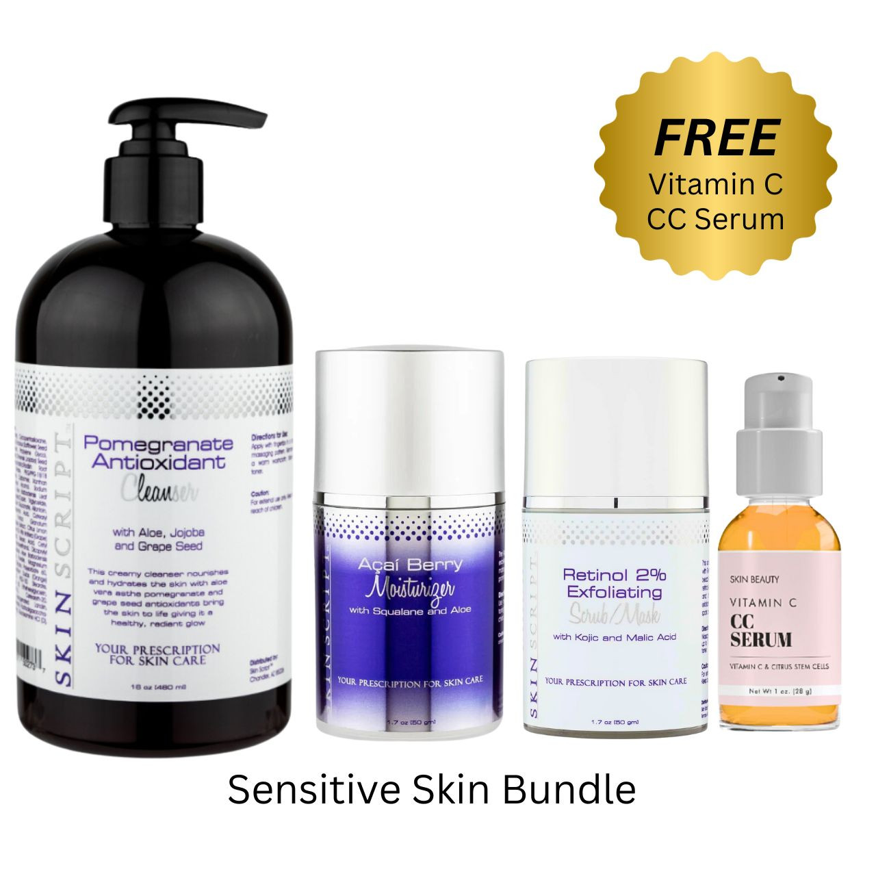 Skin Script Beauty Bundles | Free Skin Beauty Vitamin C CC Serum