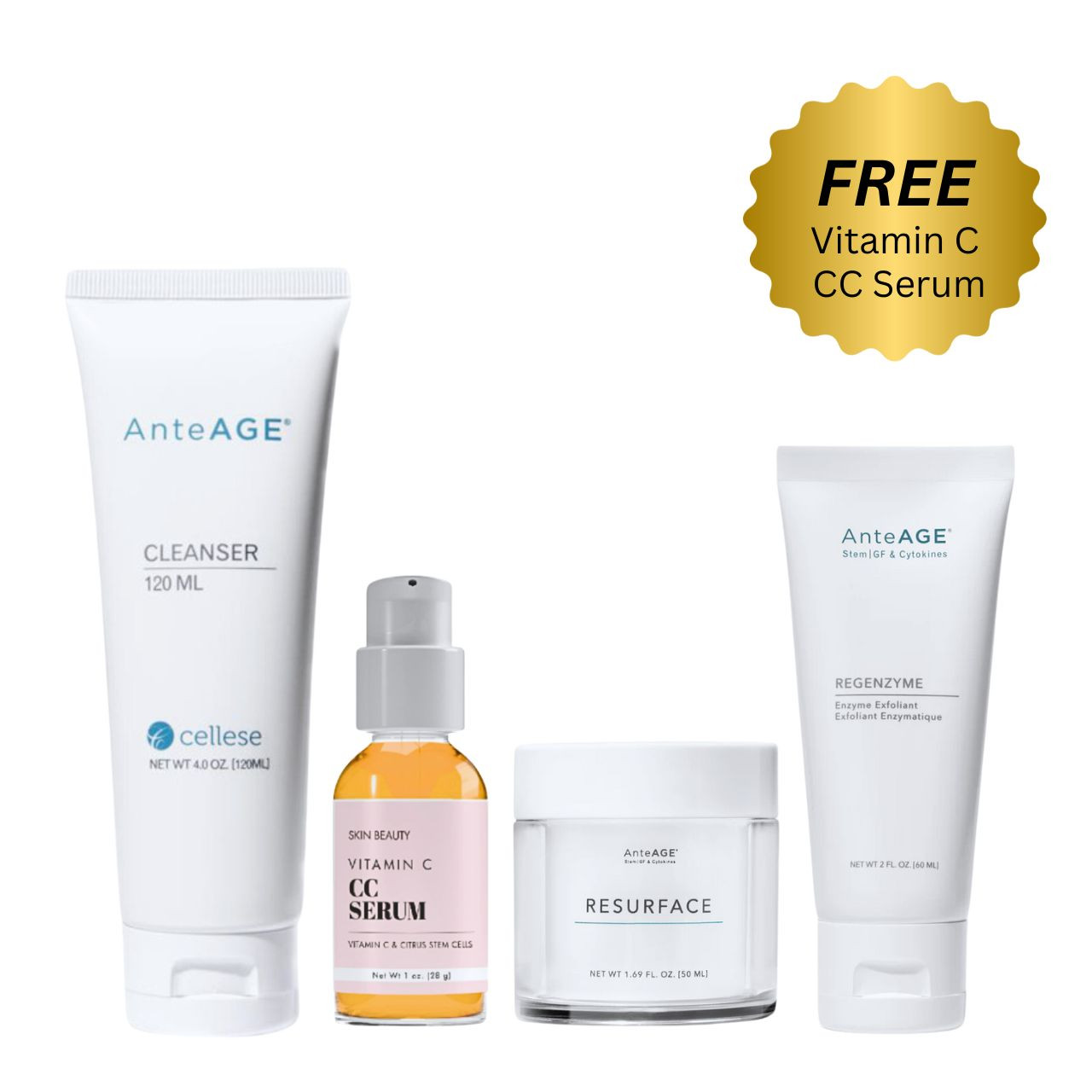 AnteAGE Skincare Bundle Kits | Free Skin Beauty Vitamin C CC Serum