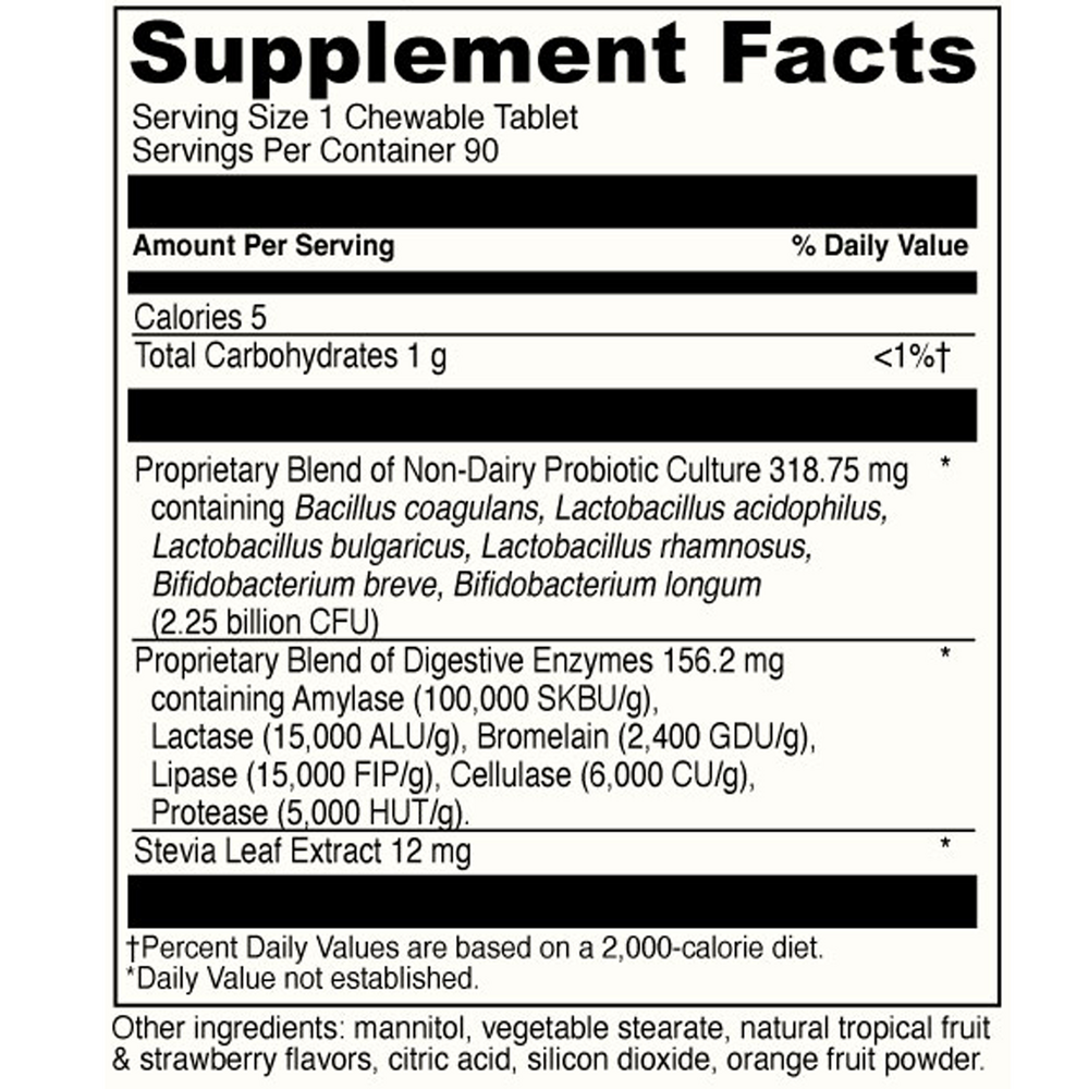 DaVinci Labs Mega Probiotic-ND with Digestive Enzyme Chewable