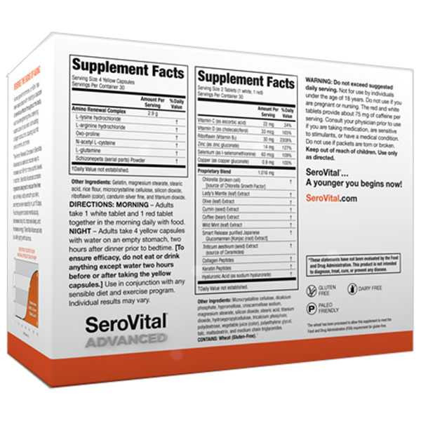 SeroVital Advanced Reverse The Signs Of Aging - 120 caps Plus 60 tablets