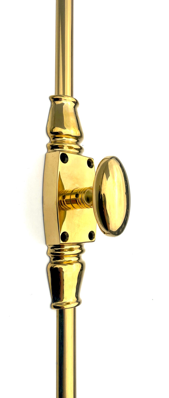 Versalles Cremone Bolt in Polished Brass, Unlacquered