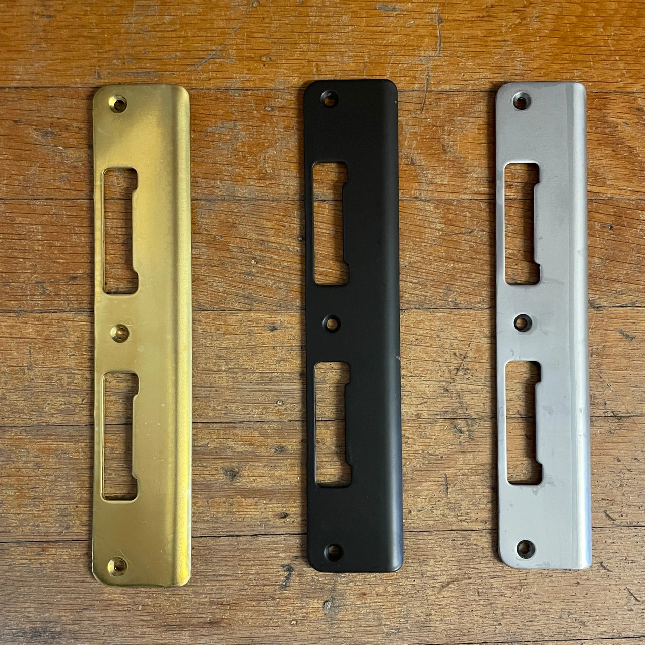 Customizable Brass Modern Narrow Stile Passage Set With 11" Plates And ...