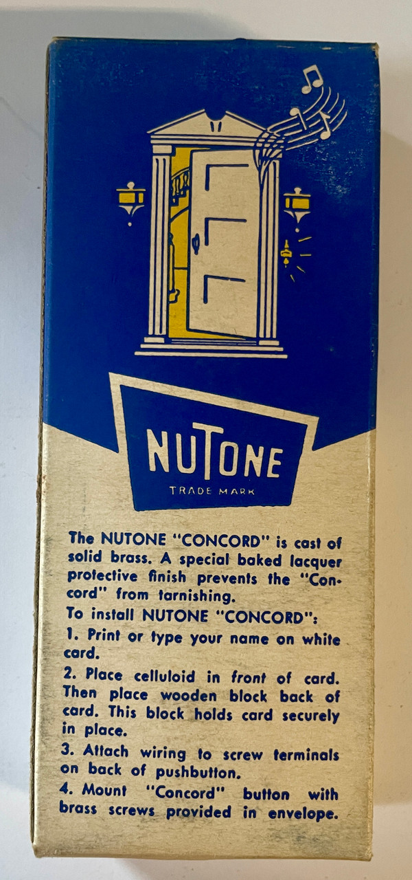 NuTone PB5 Personalized Push Button Door Bell - Kilian Hardware