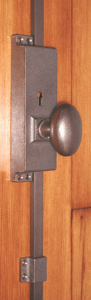 Skeleton Key Locking Cremone Bolt in Rustic Bronze