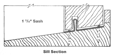 1-3/4" Wide Zinc Sill Weatherstrip for Interlocking Wood Windows