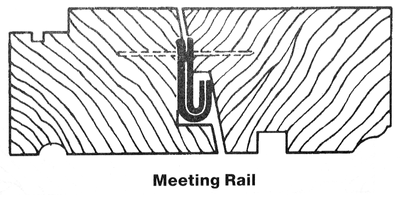 Zinc Meeting Rail Hook Style Weatherstrip