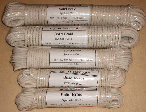 Cotton Sash Cord with Synthetic Core for Extra Strength