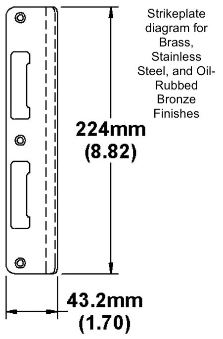 Customizable Brass Modern Narrow Backset Mortise Lock