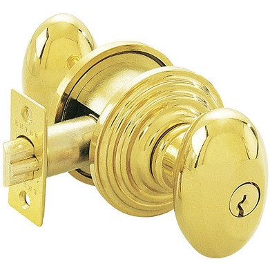 Classic Brass Emtek Key-in-Knob or Key-in-Lever with 5" Backset