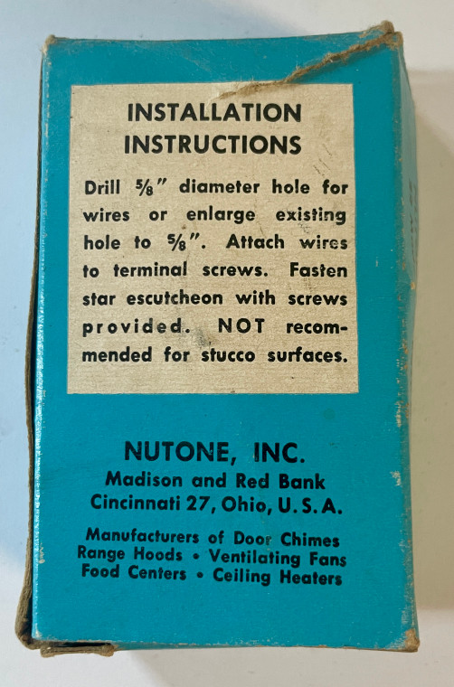 NuTone PB-17 Starbrite Silver Push Button Door Bell - Kilian Hardware
