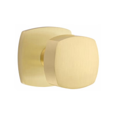 Customizable Emtek Modern Designer Brass Freestone Knob With Choice Backset
