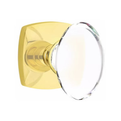 Customizable Emtek Modern Glass Hampton Knob With Choice Backset