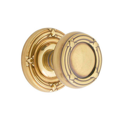 Customizable Emtek Designer Brass Ribbon & Reed Knob With Choice Backset