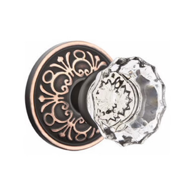 Customizable Emtek Astoria Glass Knob With Choice Backset