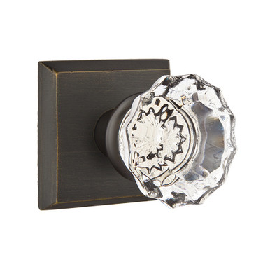 Customizable Emtek Astoria Glass Knob With Choice Backset & Sandcast ...