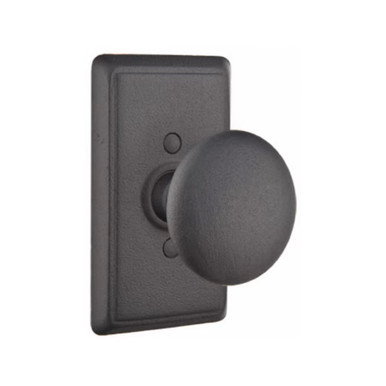 Customizable Emtek Wrought Steel Jamestown Knob With Choice Backset