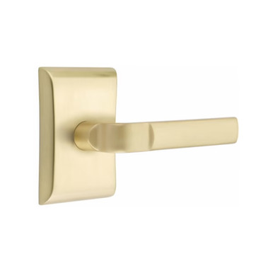 Customizable Emtek Modern Designer Brass Aston Lever With Choice Backset