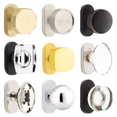 Customizable Passage Knob Set With Stretto Narrow Oval Backplate And ...