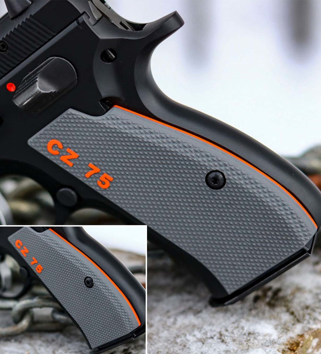 CZ 75 Thin Full Checkered - "CZ 75" Inlay & Liner - LOK Grips
