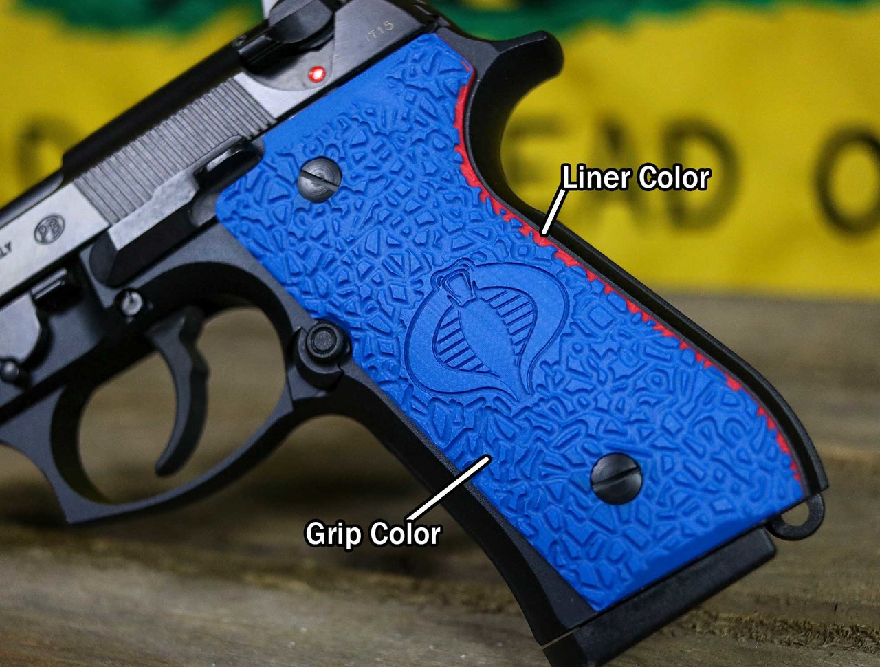 Beretta 92 Mayhem - Engraved Cobra & Liner - LOK Grips
