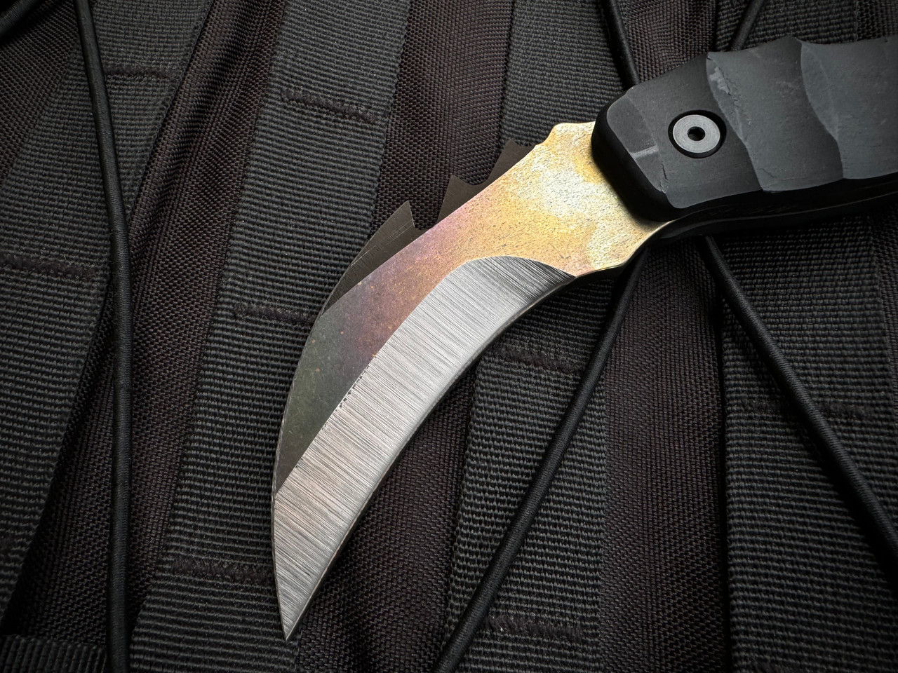 Mick Strider Strike Plate Ti Folder with Black G10 Scales