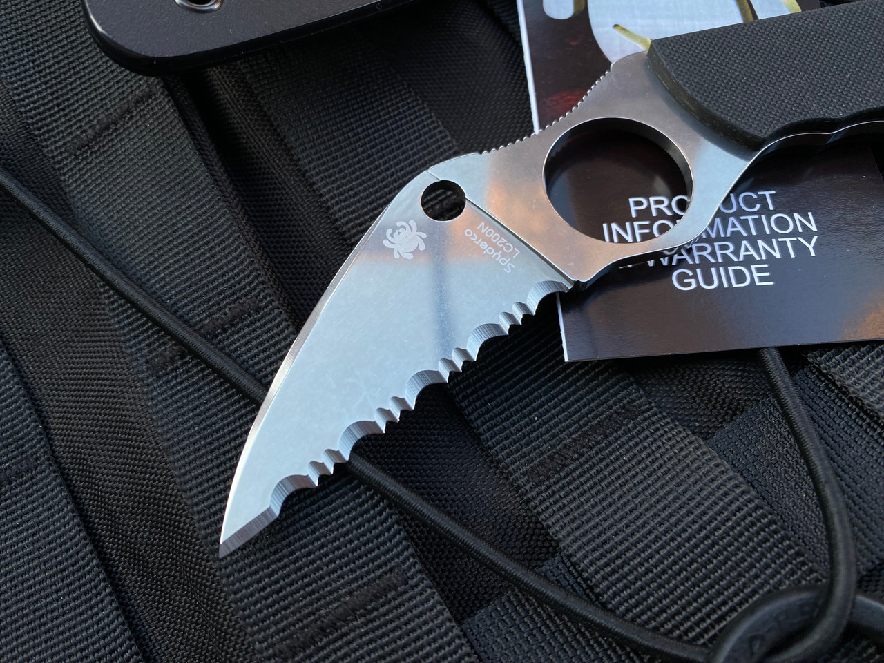 Spyderco Swick 6 Fixed Blade Neck Knife Black G10 Scales w/ LC200N Full ...