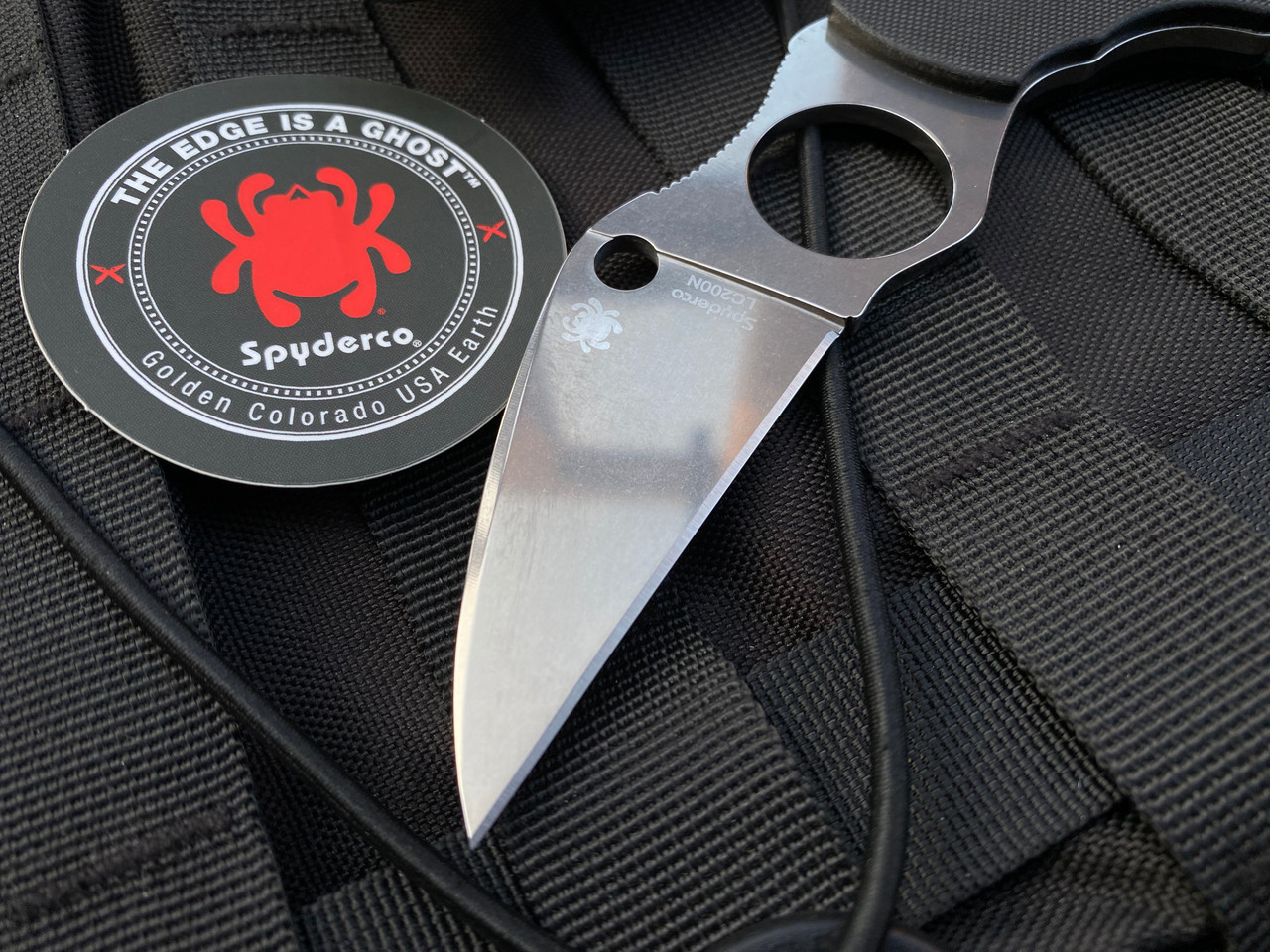 Spyderco Swick 6 Fixed Blade Neck Knife Black G10 Scales w/ LC200N ...