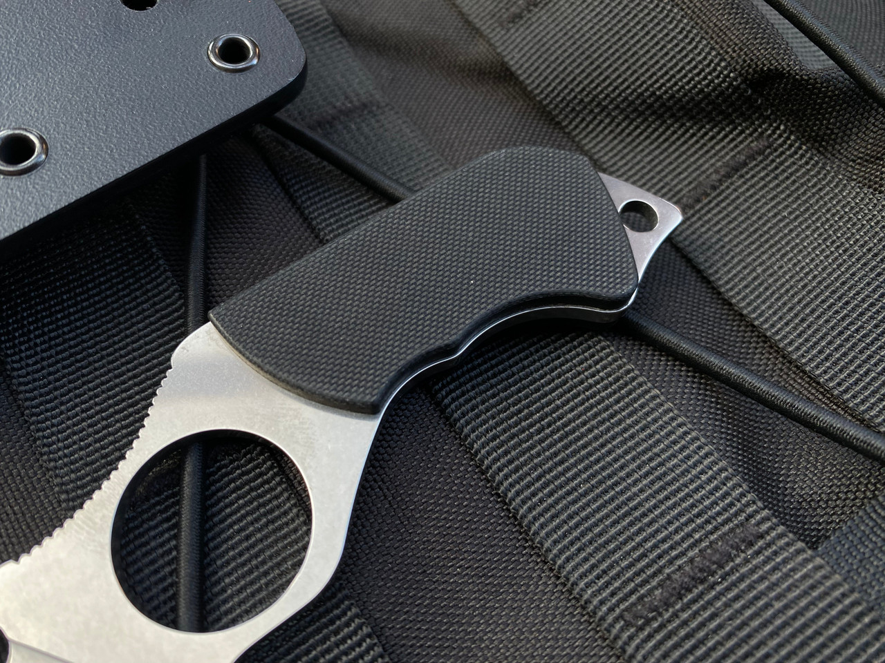 Spyderco Swick 6 Fixed Blade Neck Knife Black G10 Scales w/ LC200N ...
