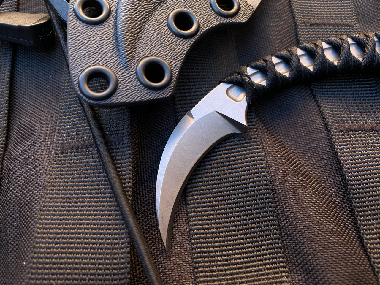 Bastinelli X Doug Marcaida Pika Fixed Blade Karambit Stonewashed Black ...