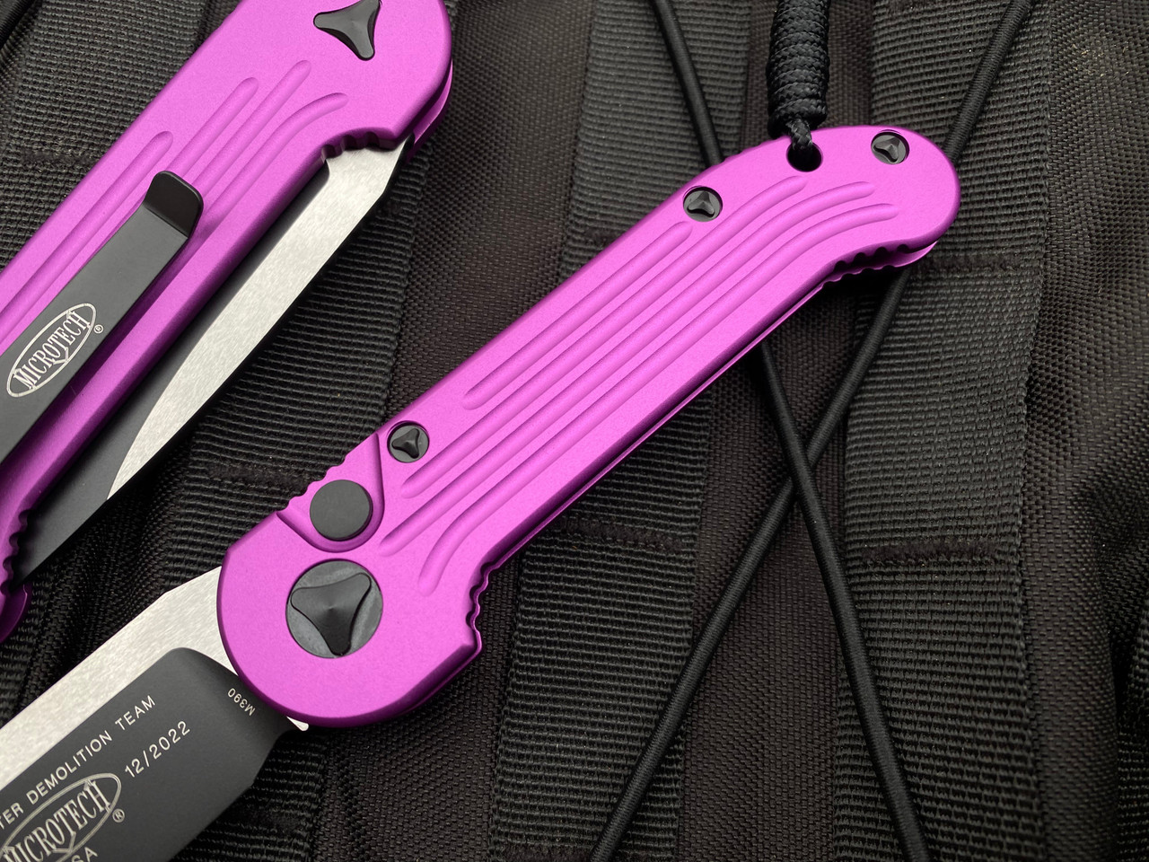 Microtech LUDT Auto Folder Violet Aluminum Body w/ Black Plain Edge ...