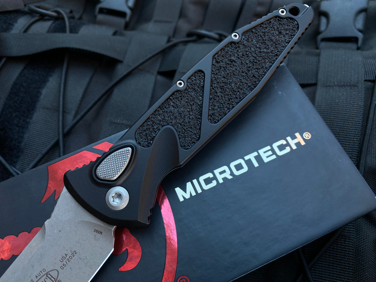 Microtech Socom Elite S/E Auto Black Aluminum Body w/ Apocalyptic Plain ...