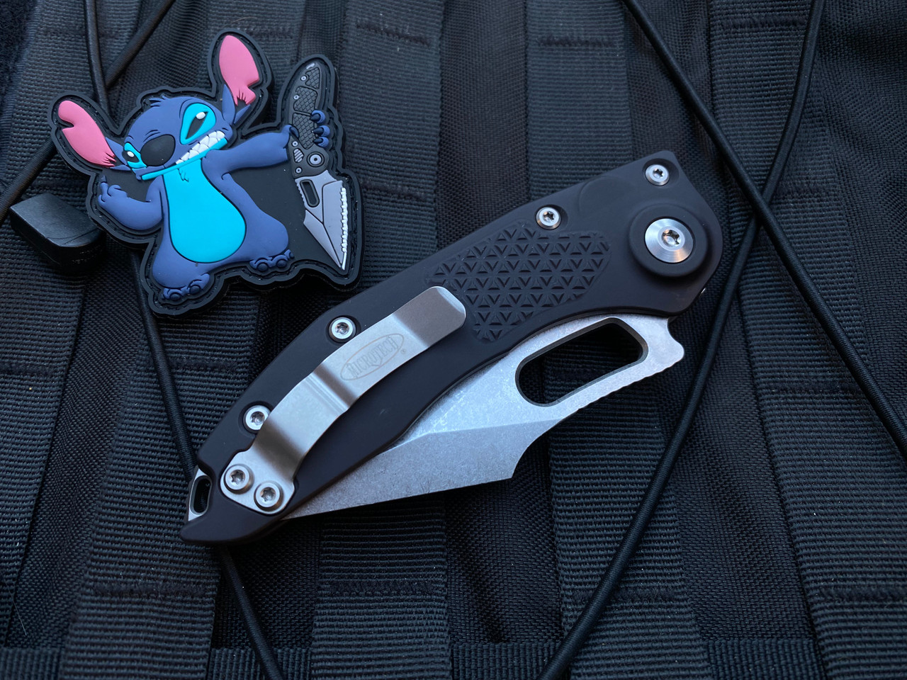 Microtech Stitch Auto | Stonewashed Partially Serrated | NTL