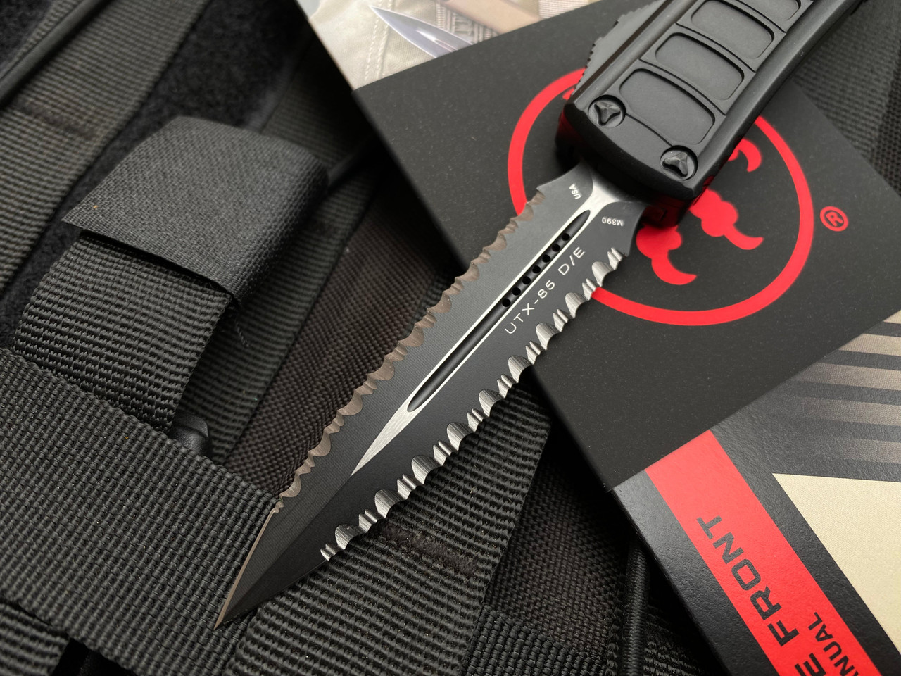 Microtech UTX-85 II D/E | Black Double Full Serrated | NTL