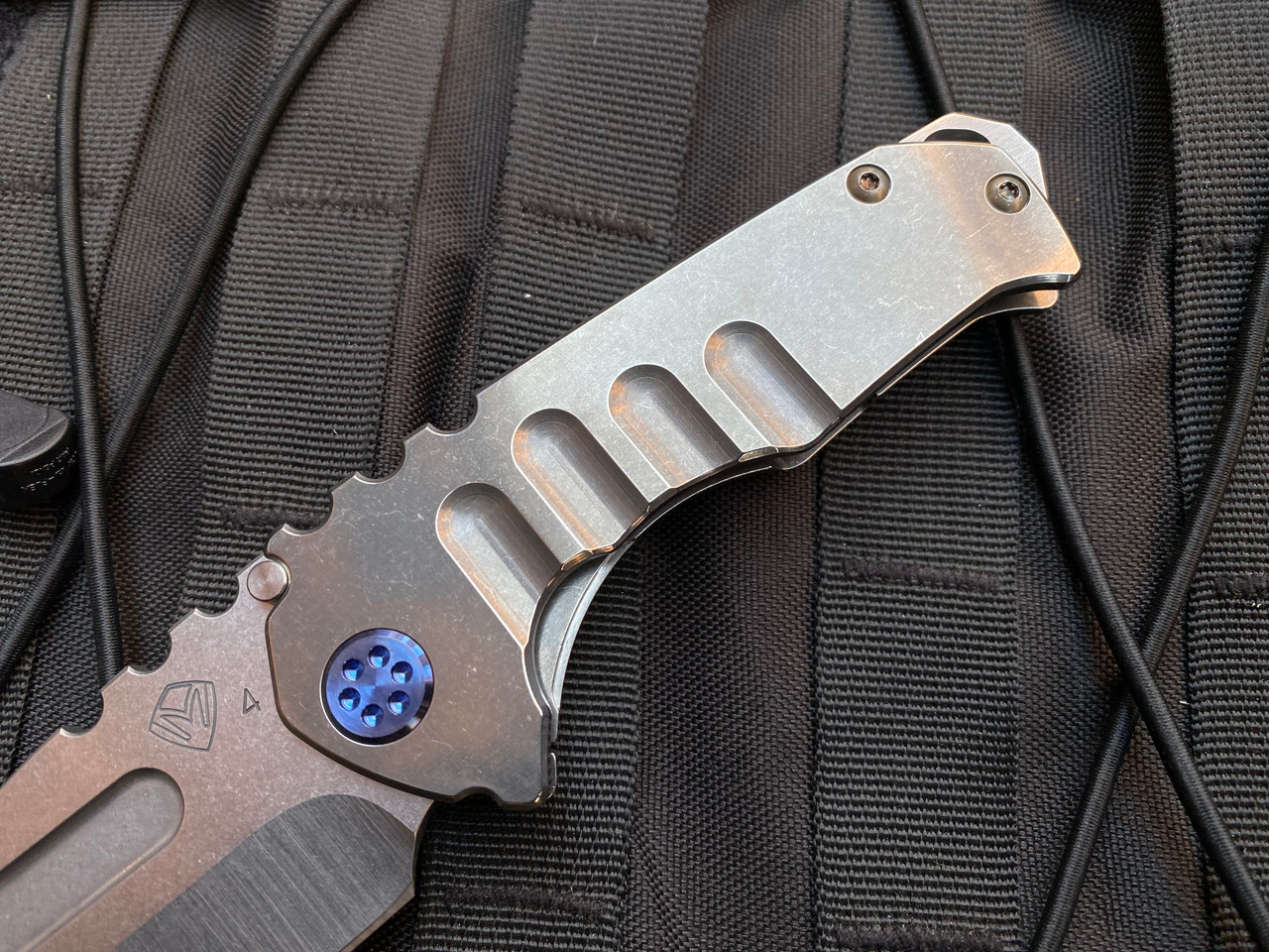 Medford Knives Praetorian Genesis T Tumbled Body w/ Blue Hardware and ...