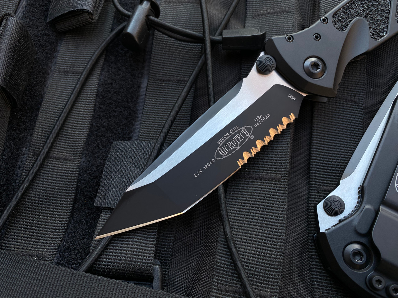 Microtech Socom Elite Te Folder Black Aluminum Body W Two Tone Black