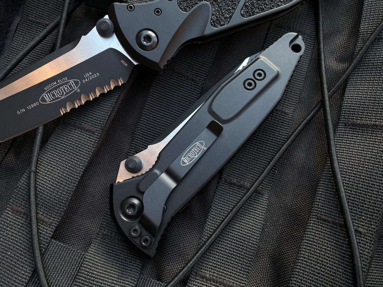 Microtech Socom Elite Te Folder Black Aluminum Body W Two Tone Black