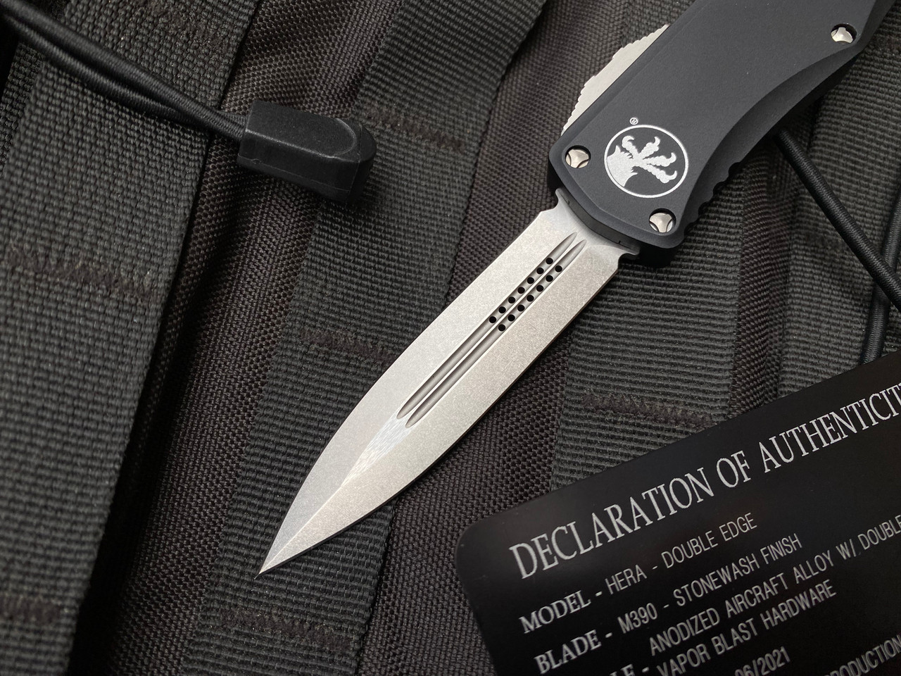 Microtech Knives Pre-Production Proof Run Hera D/E Black Aluminum Body w/ Bead Blasted Hardware ...