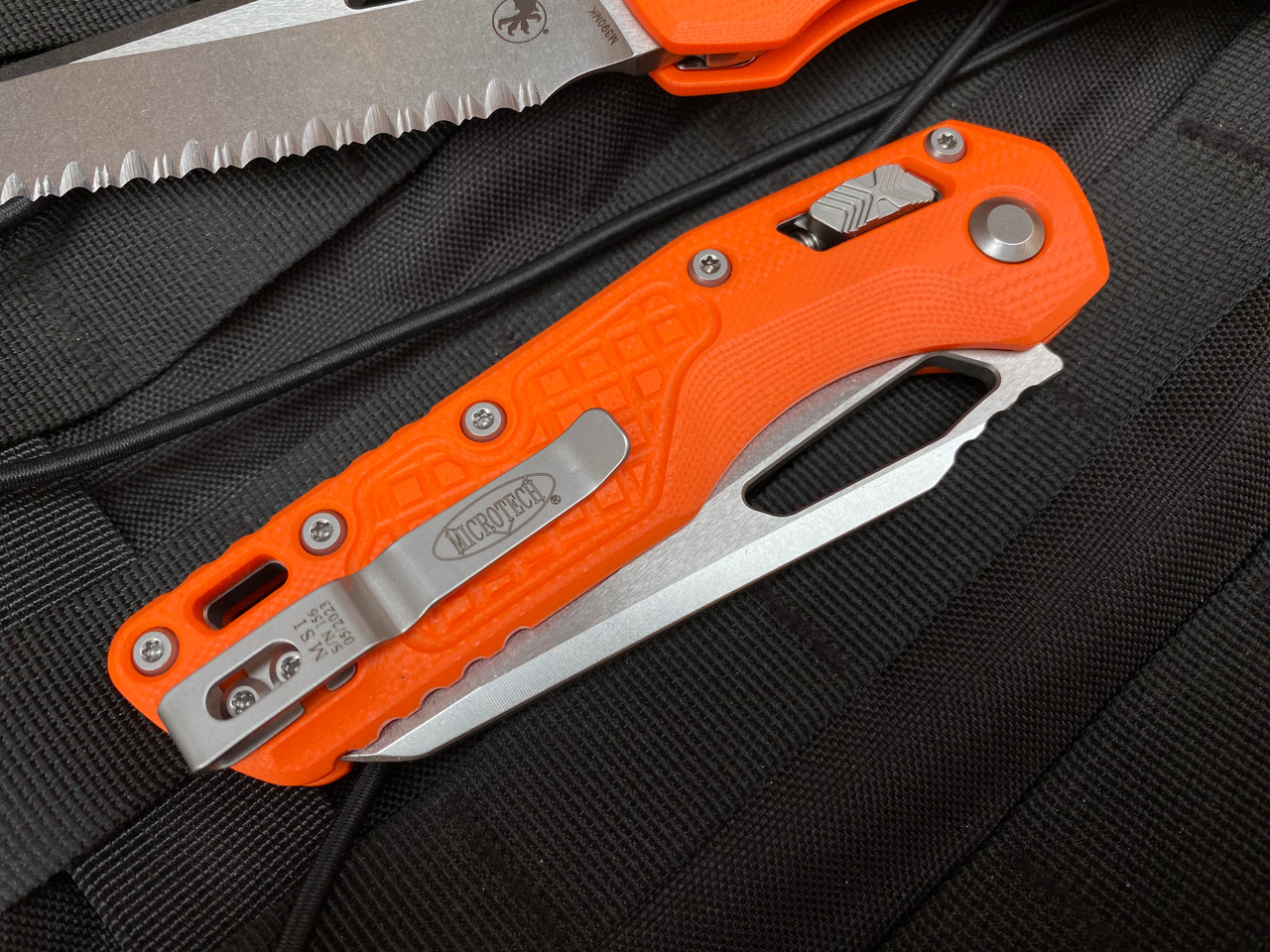 Microtech MSI RAM-LOK Orange G10 Body w/ Stonewashed Full Serrated ...