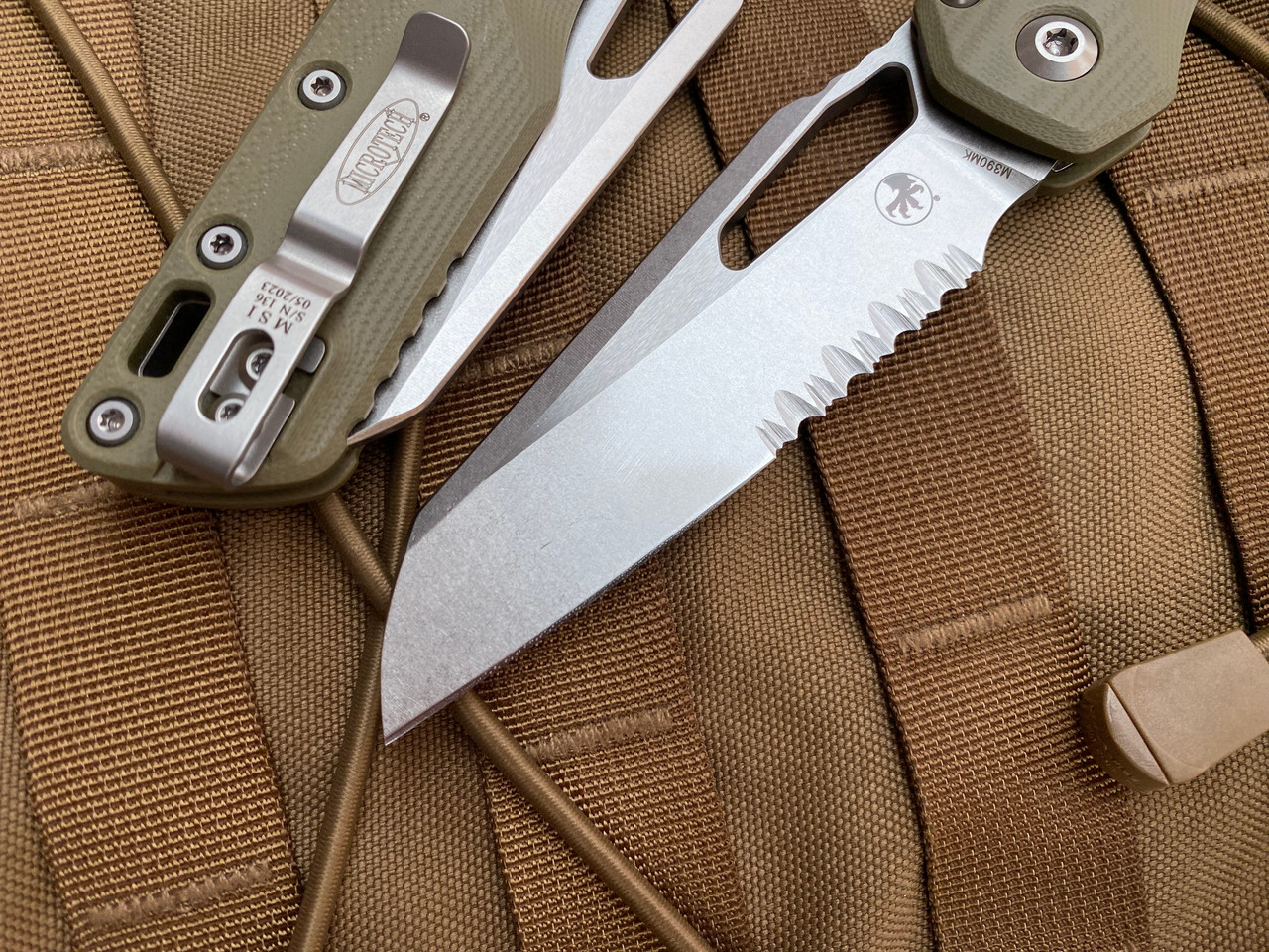 Microtech MSI S/E | OD Green Body Part Serrate | NTL