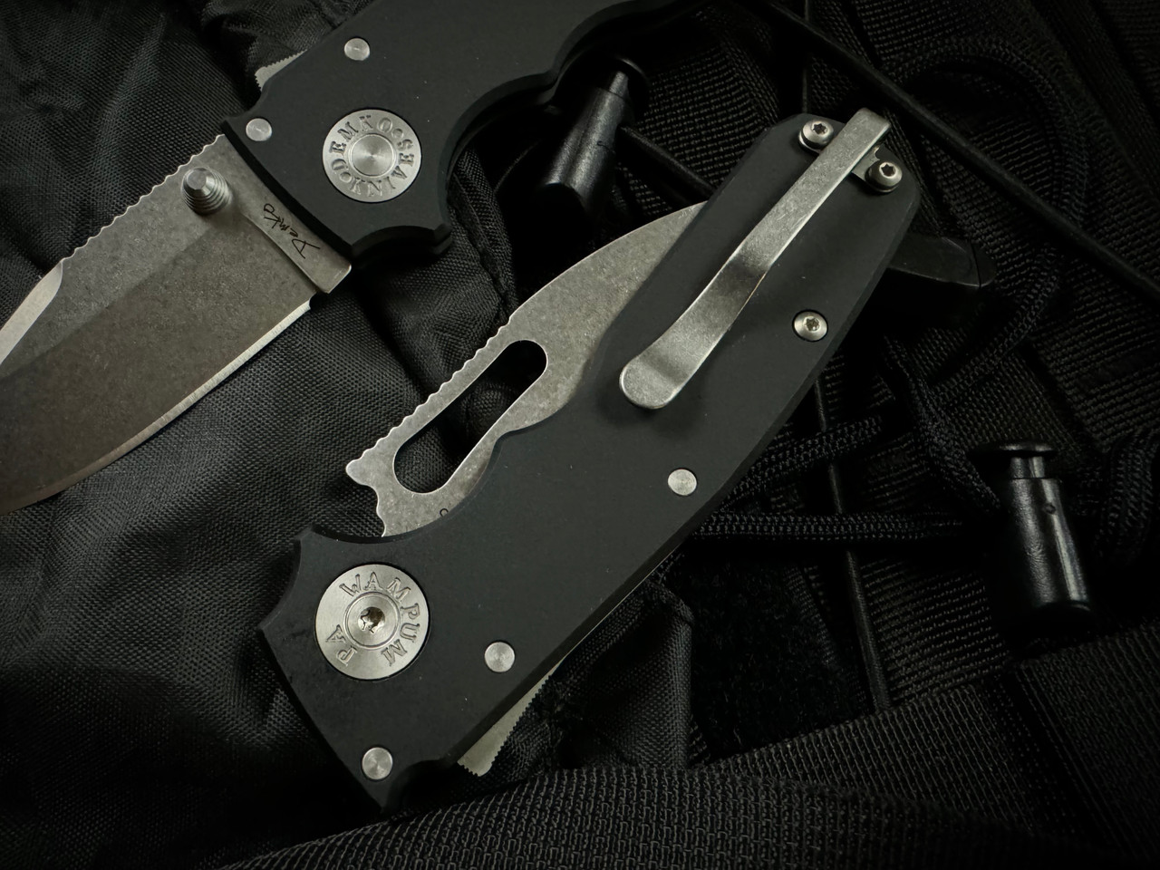 Demko AD20.5SC SharkCub Sharklock Clip Point Folder Black Aluminum Body ...