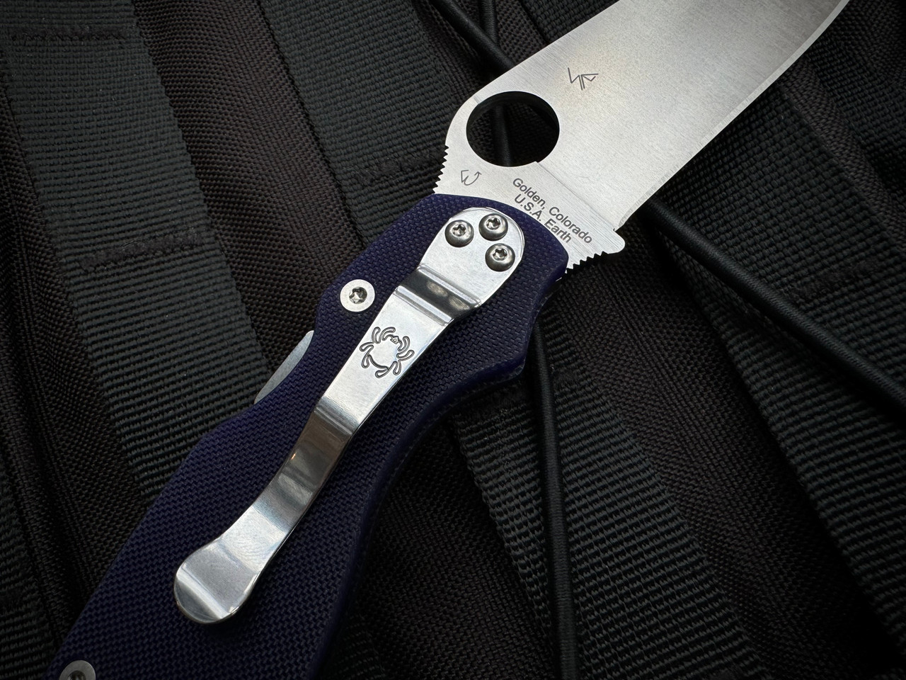 Spyderco Military 2 Folder Dark Blue G10 Body w/ CPM S110V Satin Plain ...