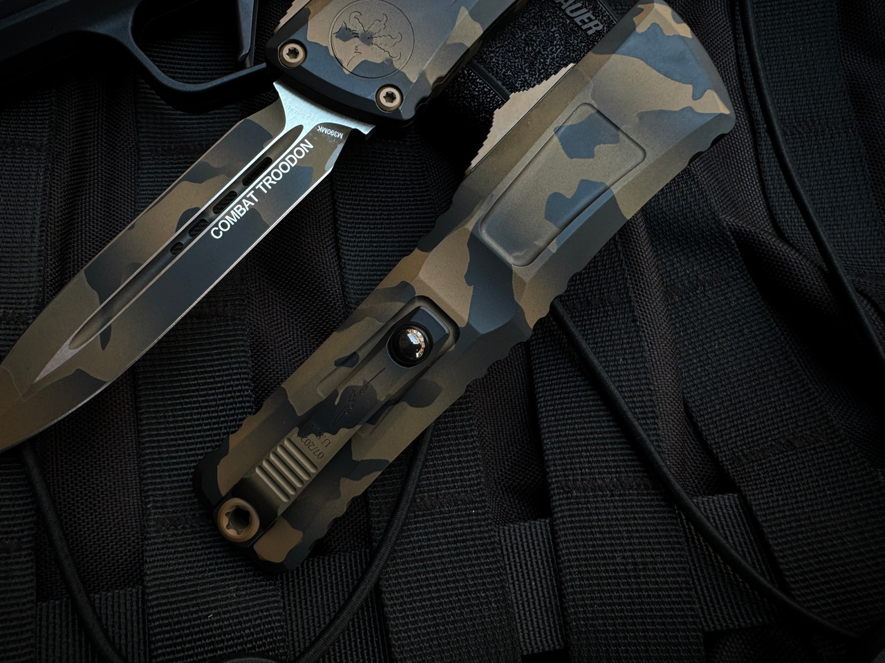 Microtech Combat Troodon D/E | Tan Camo Plain Edge | NTL