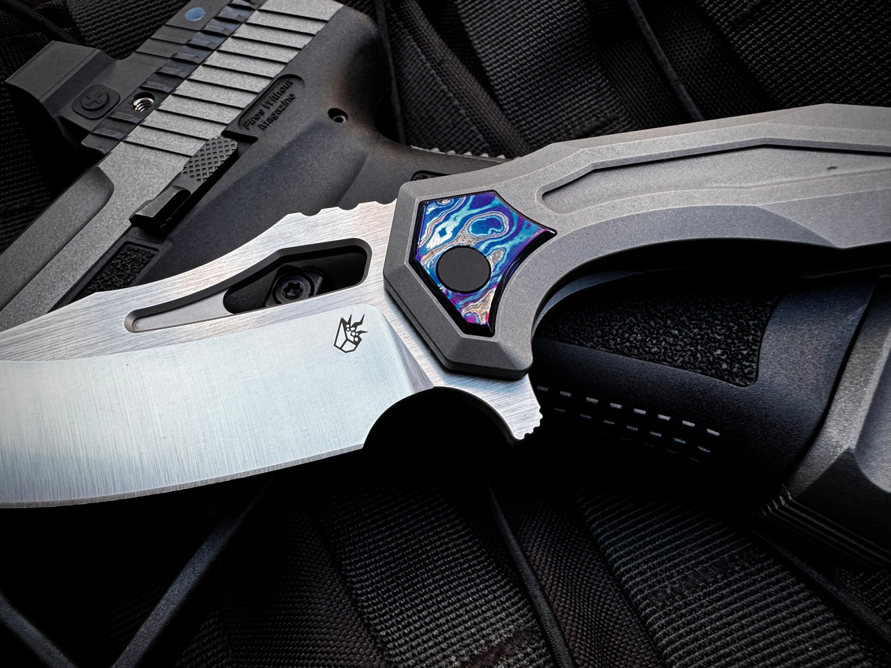 Arcane Design Crypt Folder Grey Titanium Body and Zircuti Accents w ...